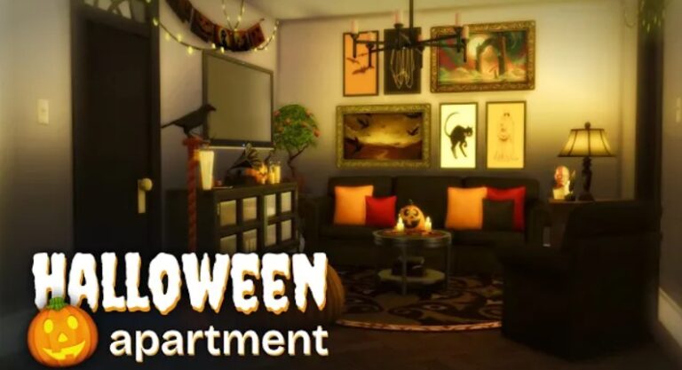The Sims 4 Halloween Apartment | Spooky & Cozy Speed Build - Simsioli